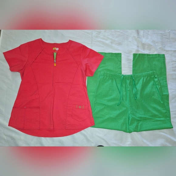 WonderWink | Other | Wonderflex Scrub Set In Salmon Lime Green With ...